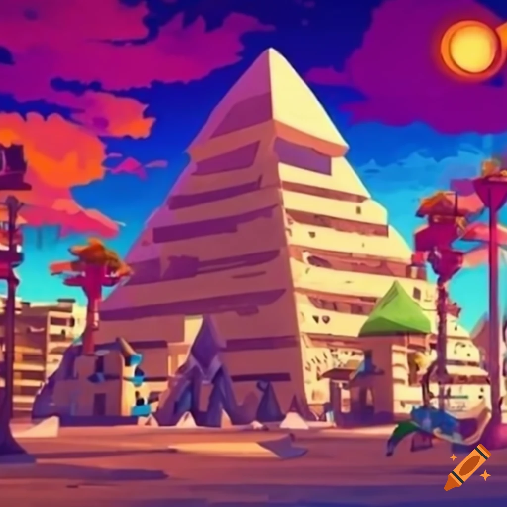 Sonic-the-Hedgehog characters in an ancient Egyptian city with metal ...