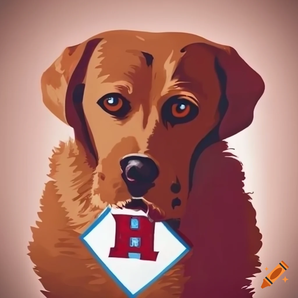 Dog with harvard logo on Craiyon