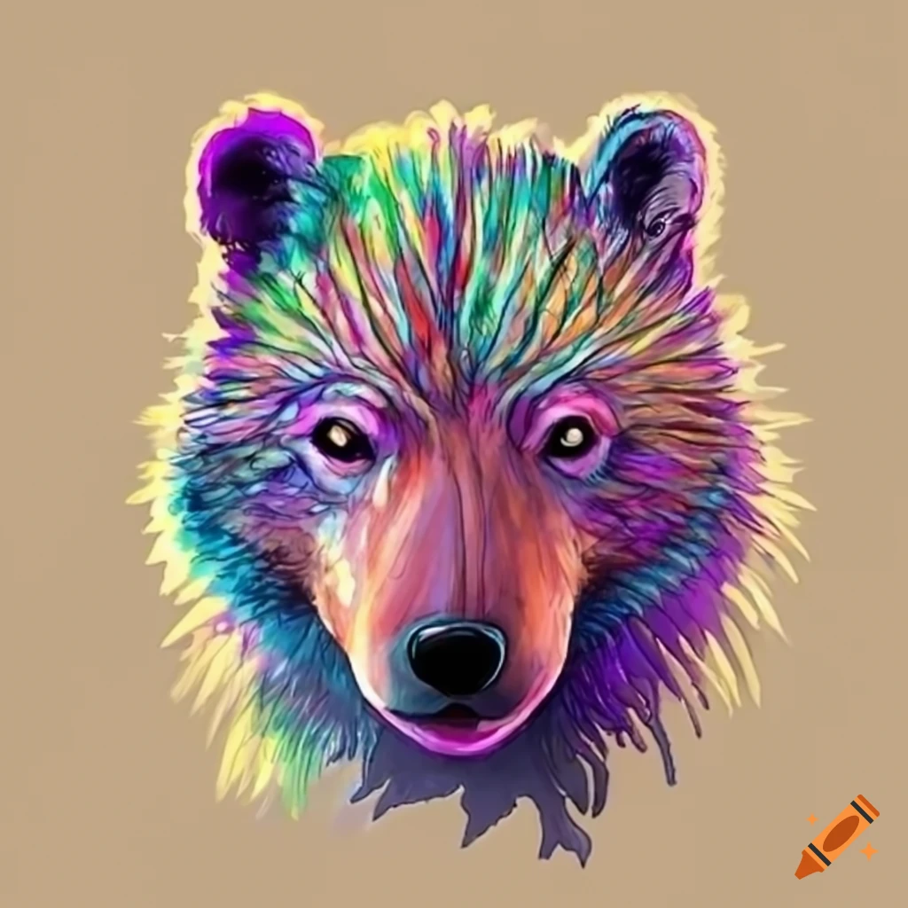 Polar bear and wolf hybrid with peach features on Craiyon