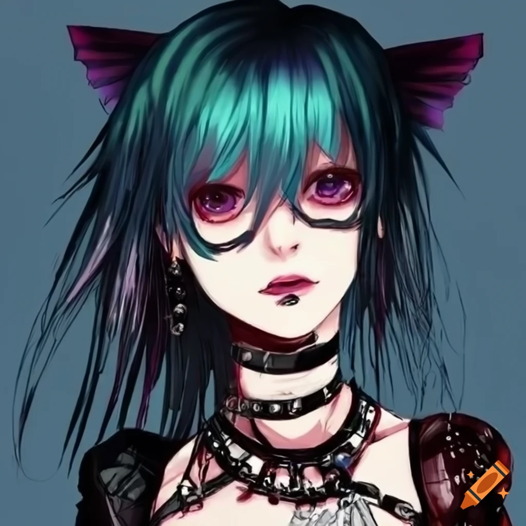 Anime punk woman character on Craiyon