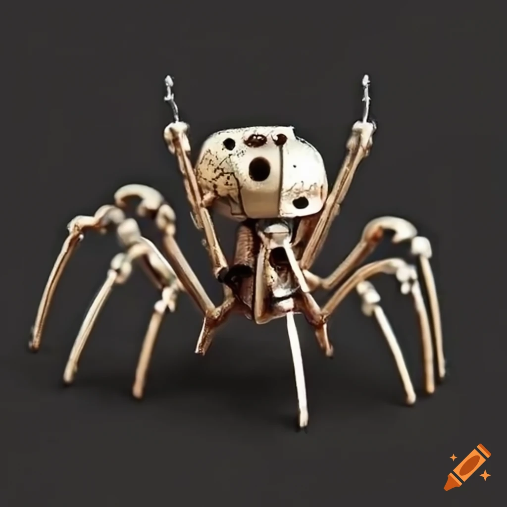 Tiny mechanical spider on Craiyon