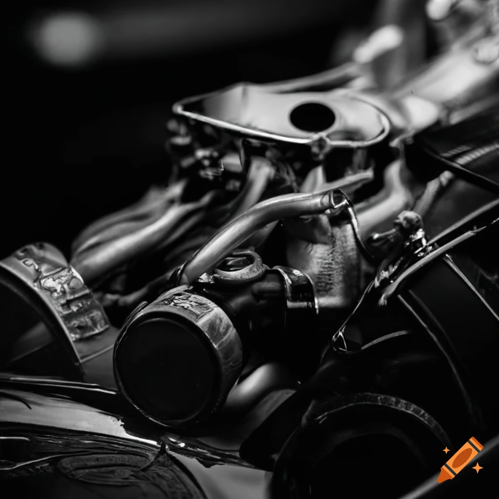 Racing car experiencing engine trouble on Craiyon