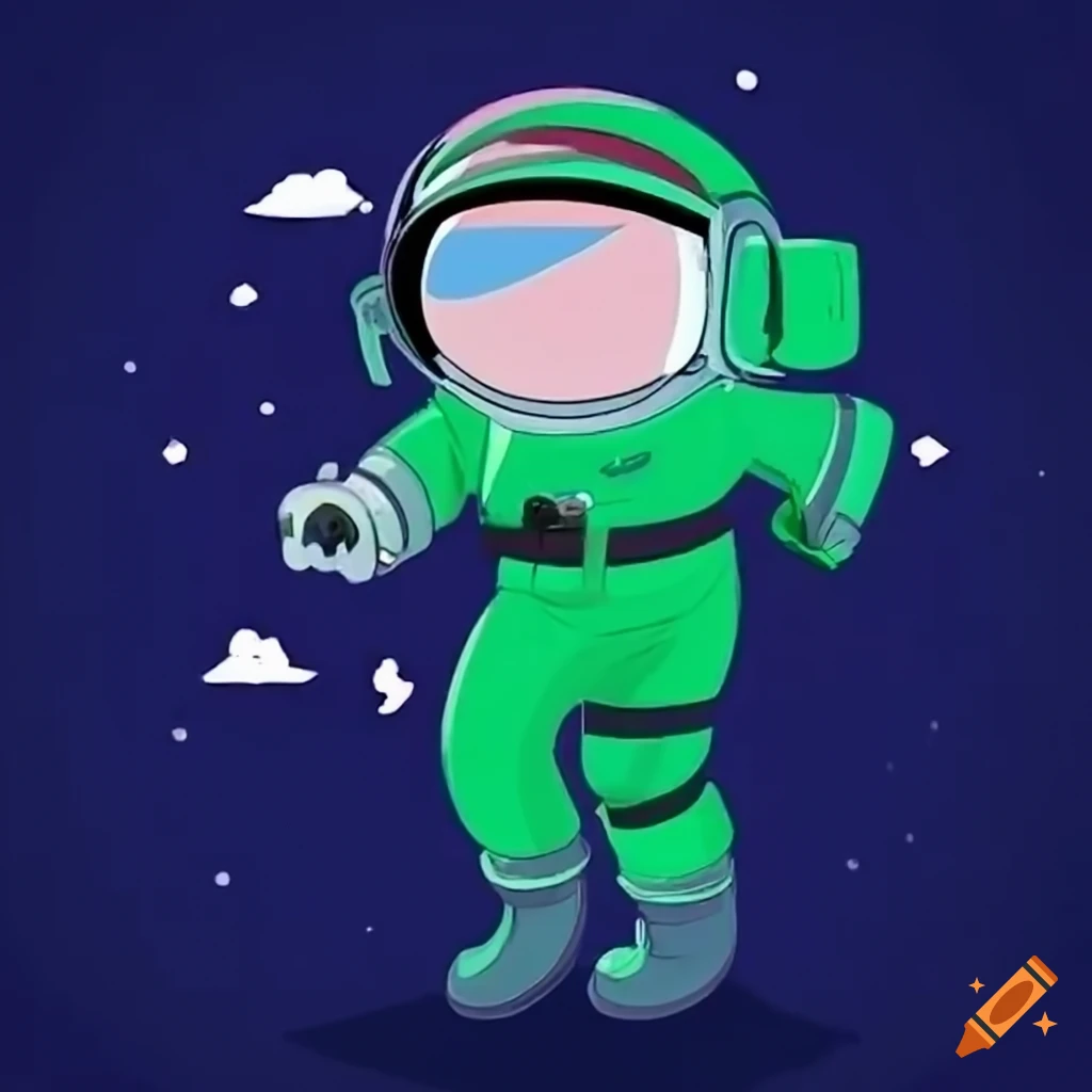 Green astronaut playing video games on Craiyon