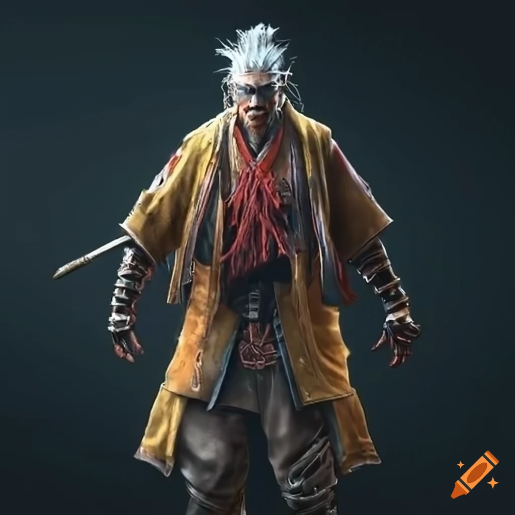 Brazilian cyberpunk ronin with mechanic arm and cyberpunk eyewear on ...