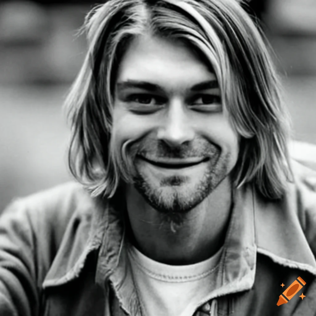 Kurt cobain smiling on Craiyon