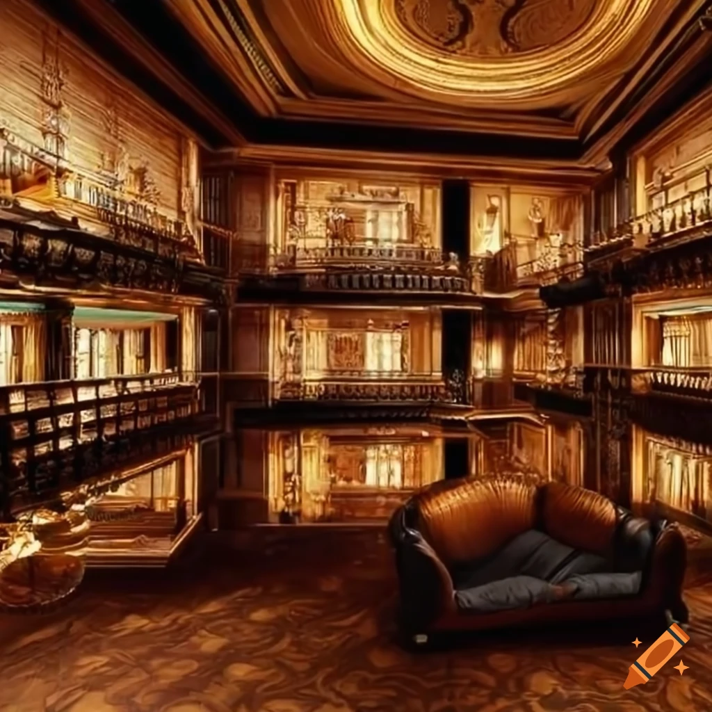 Luxury vip room with high ceiling and expensive wooden floor on Craiyon