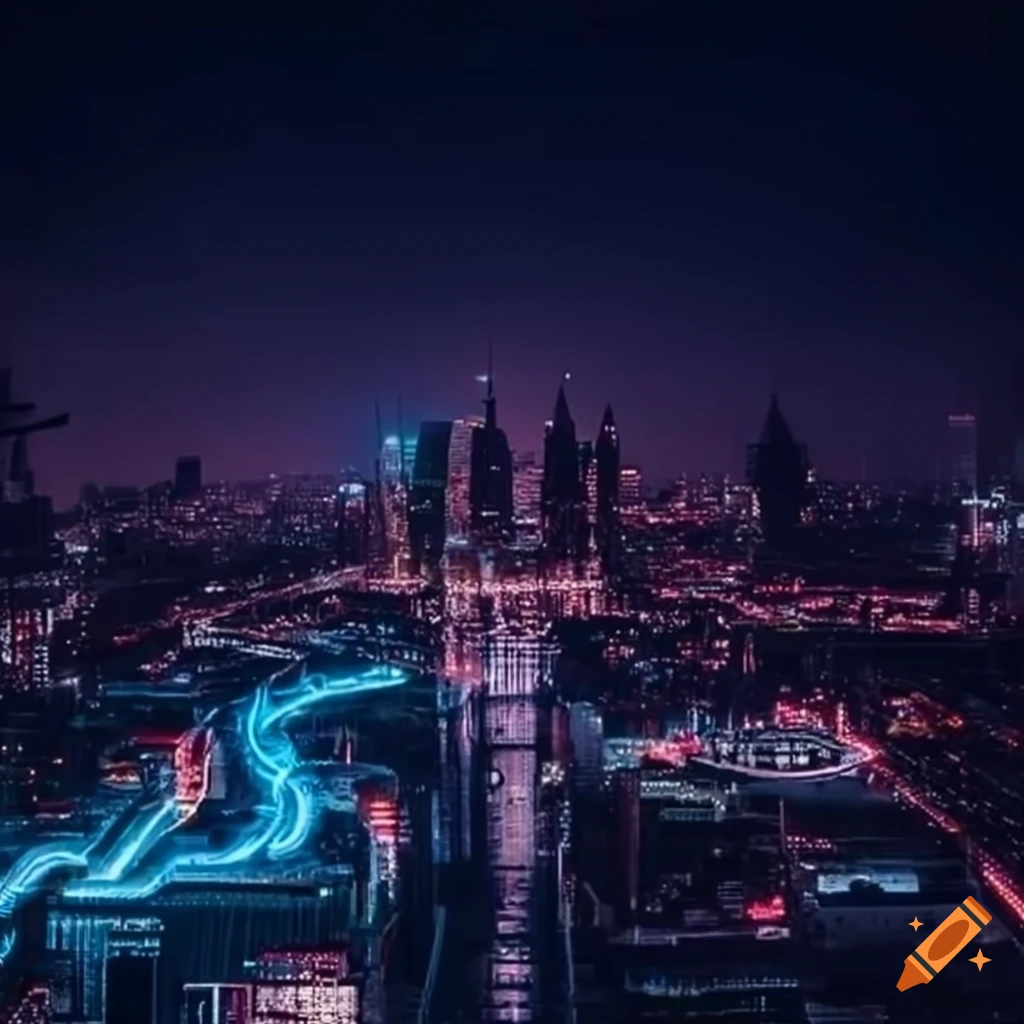 Futuristic mexico city with neon lights on Craiyon