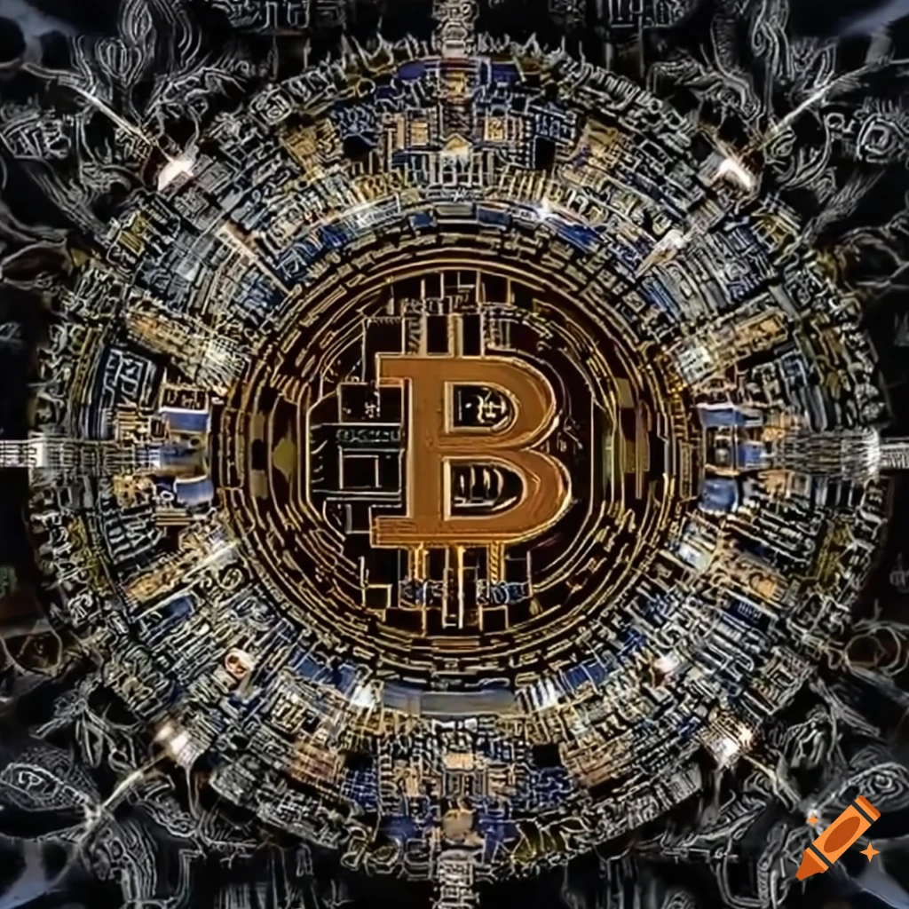 Intricate bitcoin patterns on Craiyon