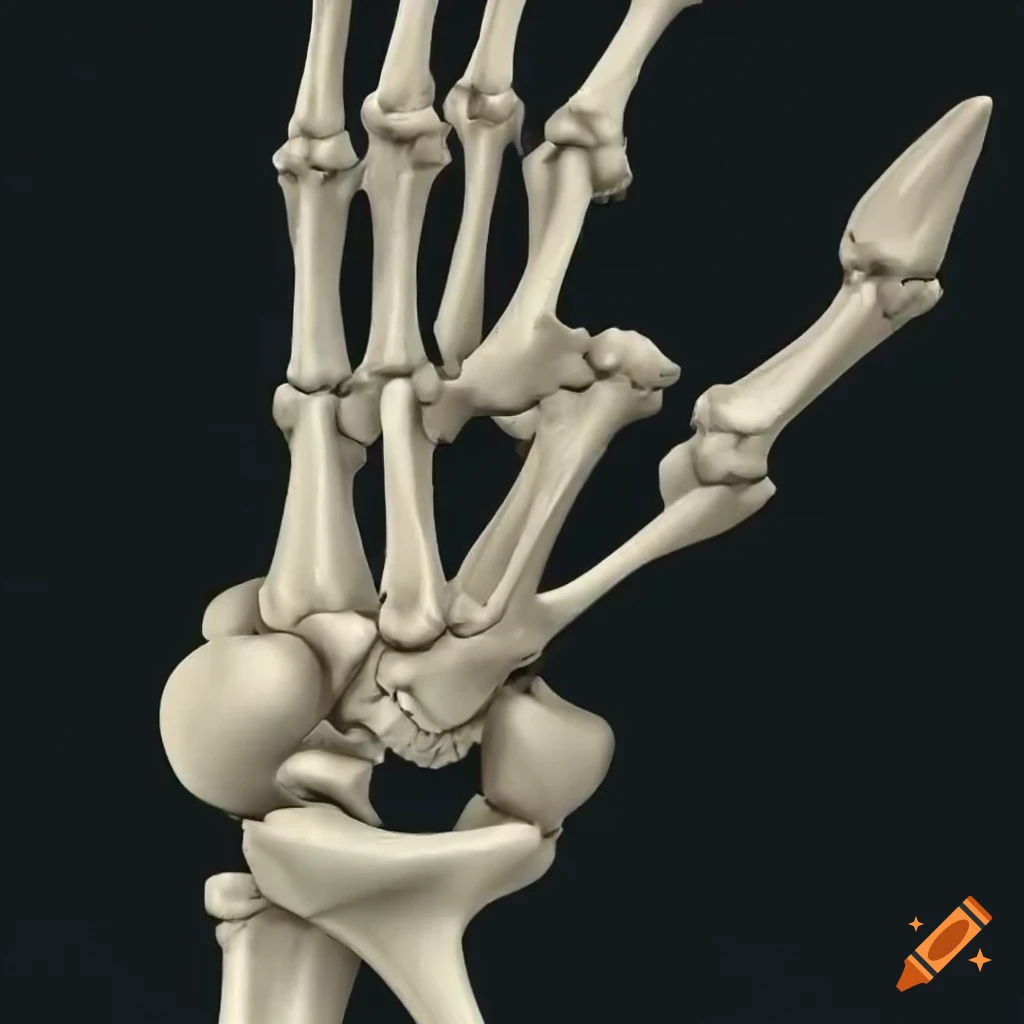 Anatomic schematic of arm joints and bones on Craiyon