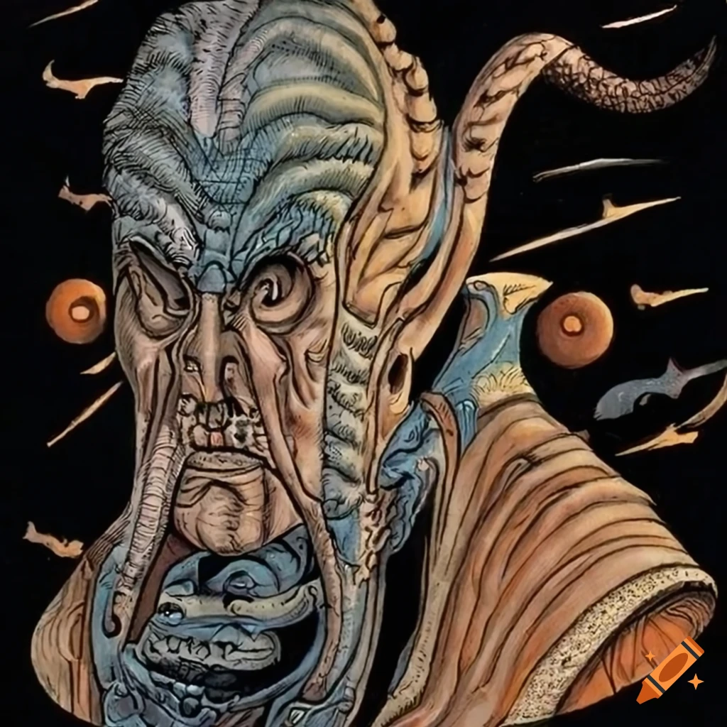 Artwork inspired by babylon 5 by basil wolverton on Craiyon