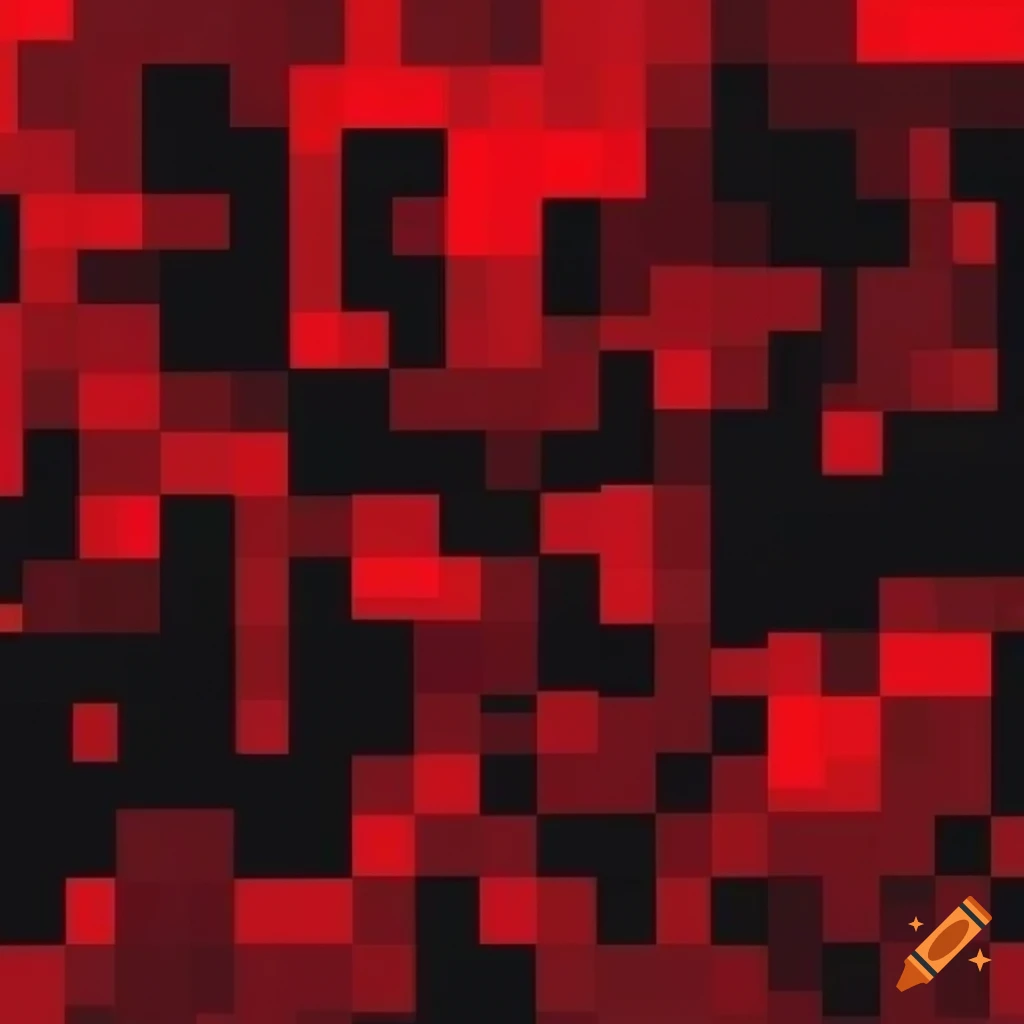 Red and black abstract pixel art on Craiyon