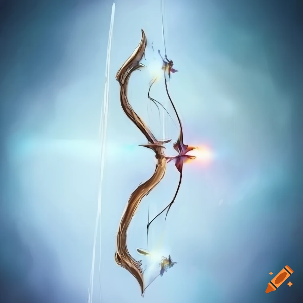 Divine white light arrow shot from a bow in fantasy art style on Craiyon