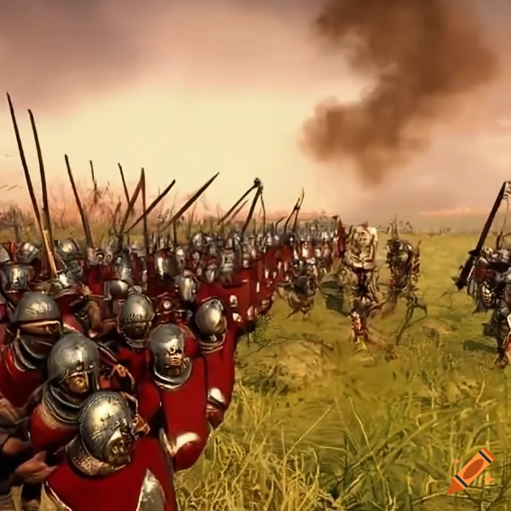 Roman army charging into battle formation in an epic gameplay scene on ...
