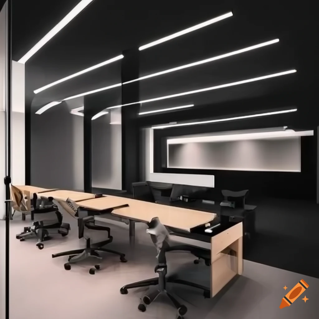 Modern call center design with stylish furniture and interior on Craiyon