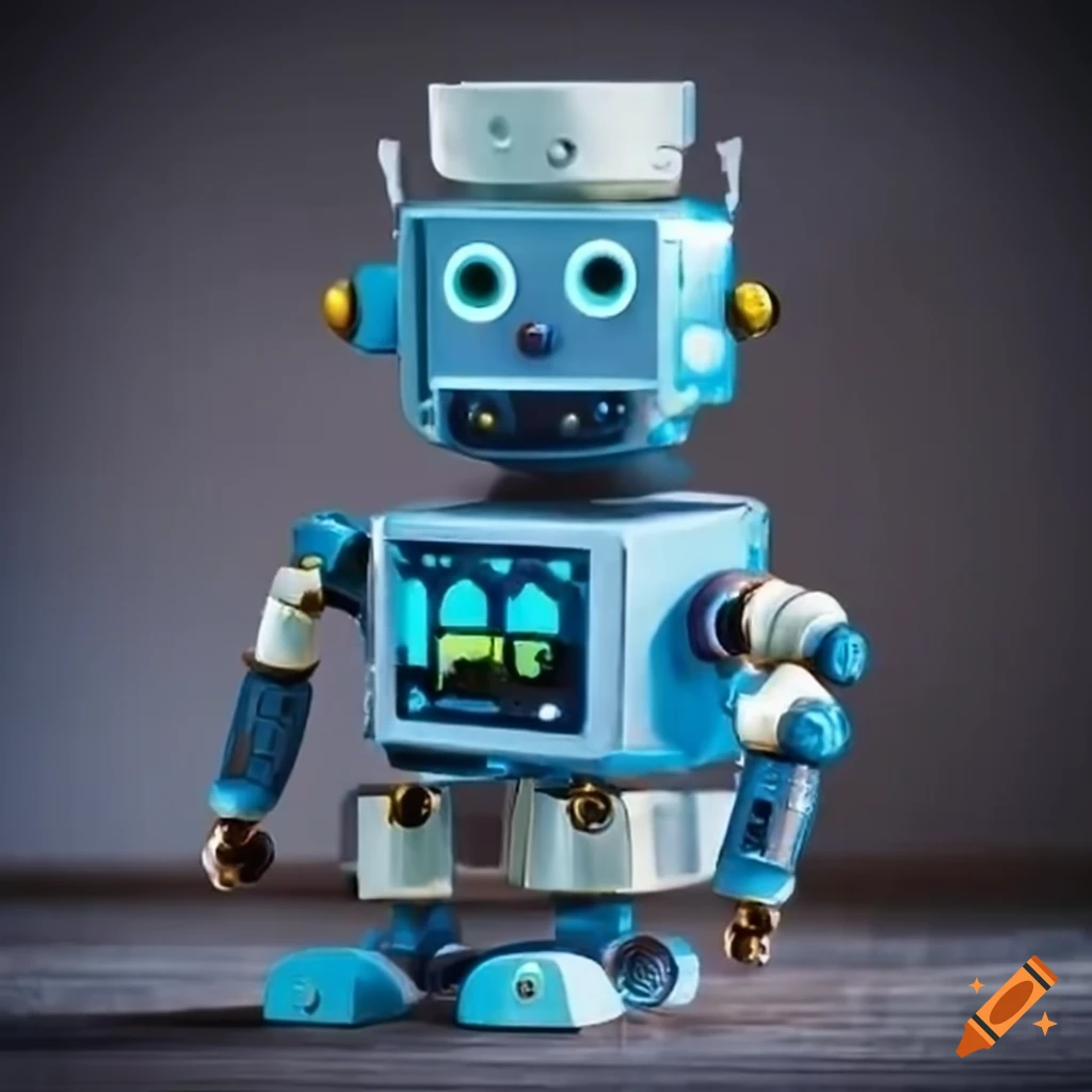 1950s toy robot with a van gogh style on Craiyon