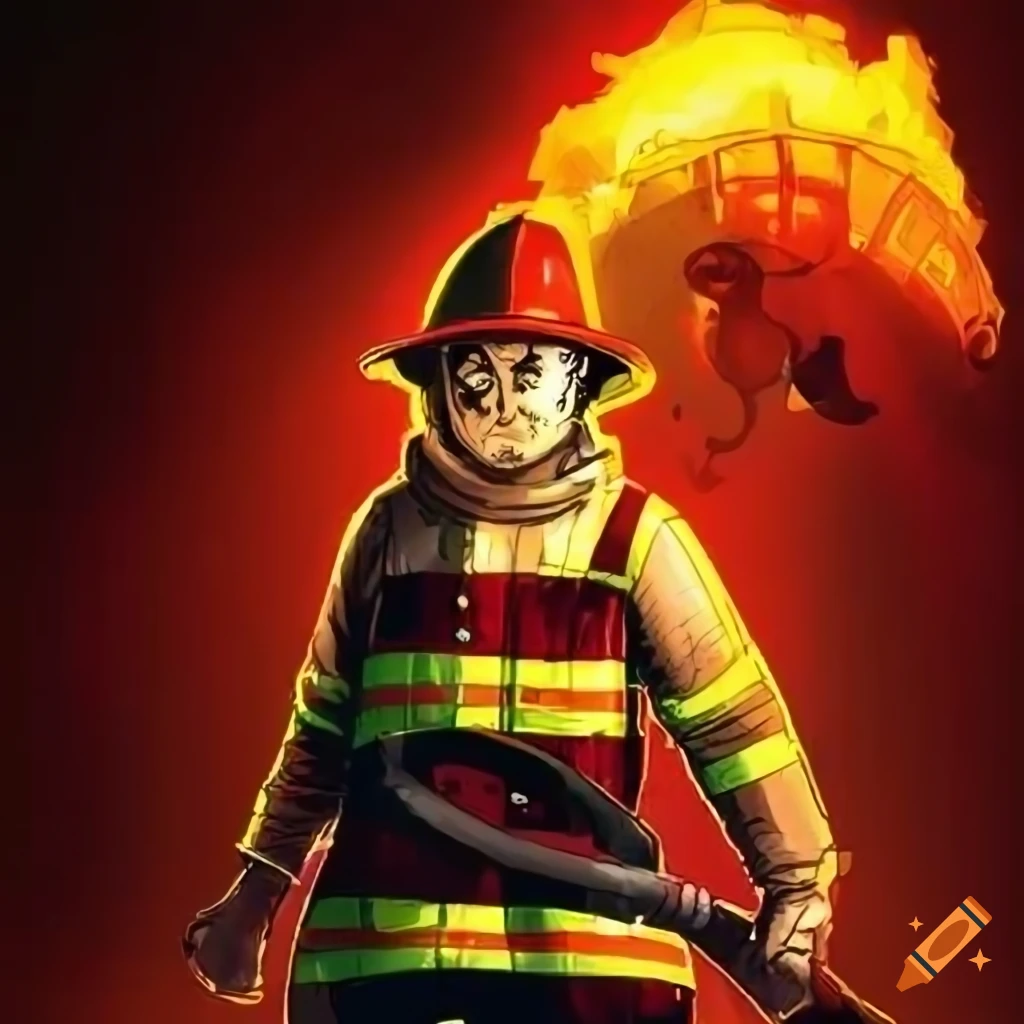 Comic of a fireman on Craiyon