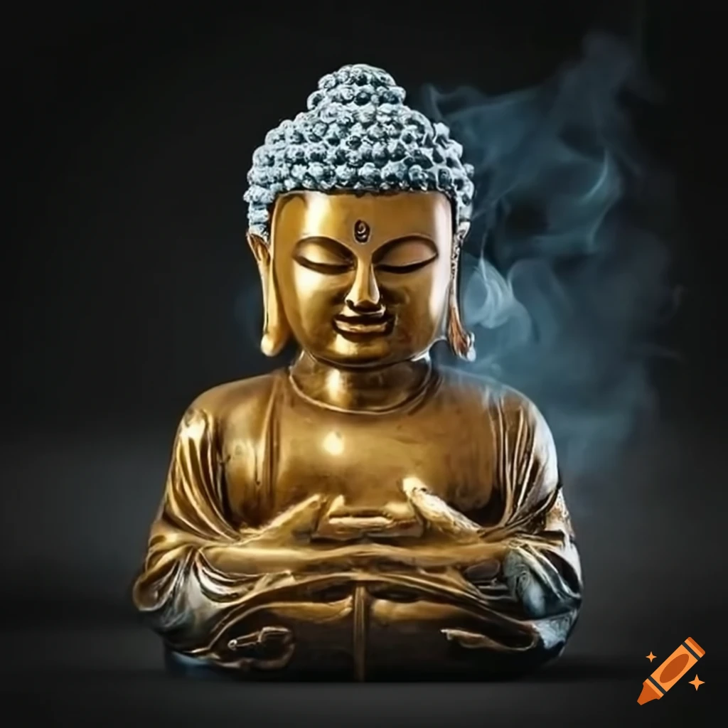 Buddha smoking peacefully on Craiyon