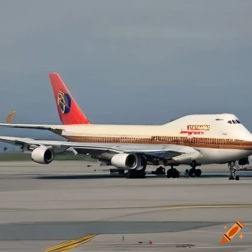 Boeing 747 at the airport on Craiyon