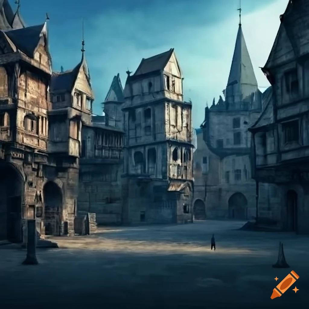 High definition rendering of a medieval city on Craiyon