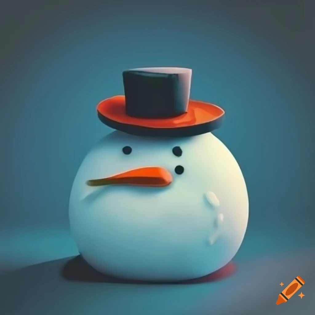 Sad snowman on Craiyon