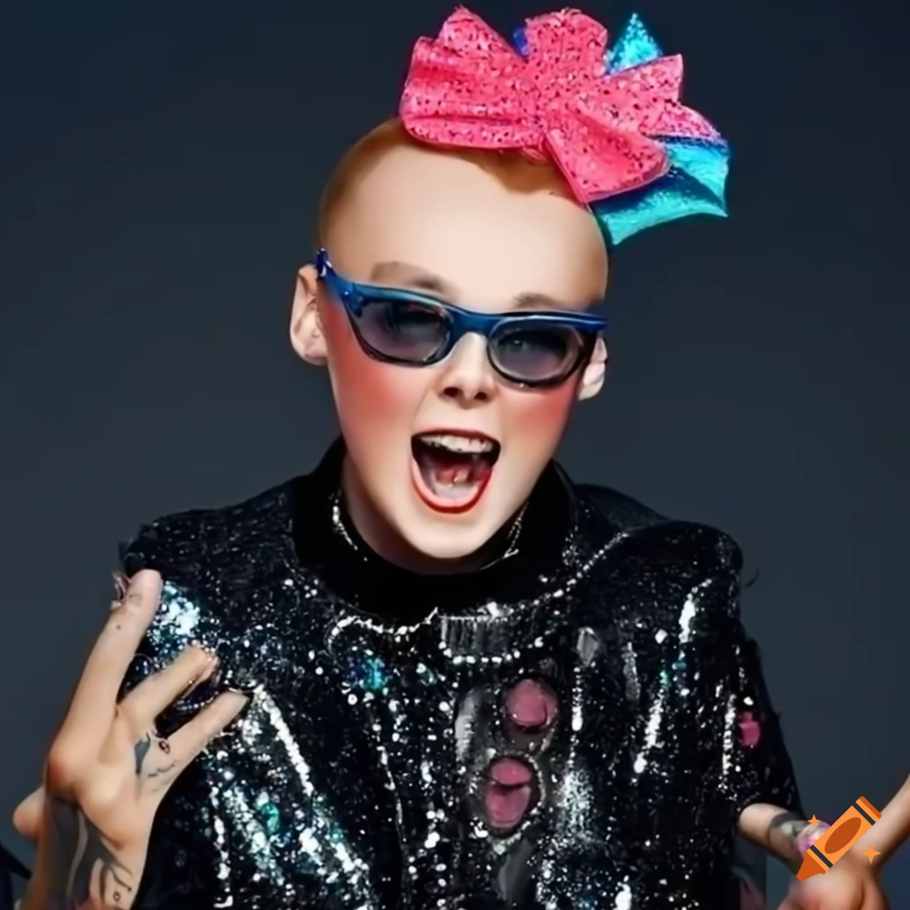 Jojo siwa in edgy outfit and hairstyle with tattoos, looking serious on ...