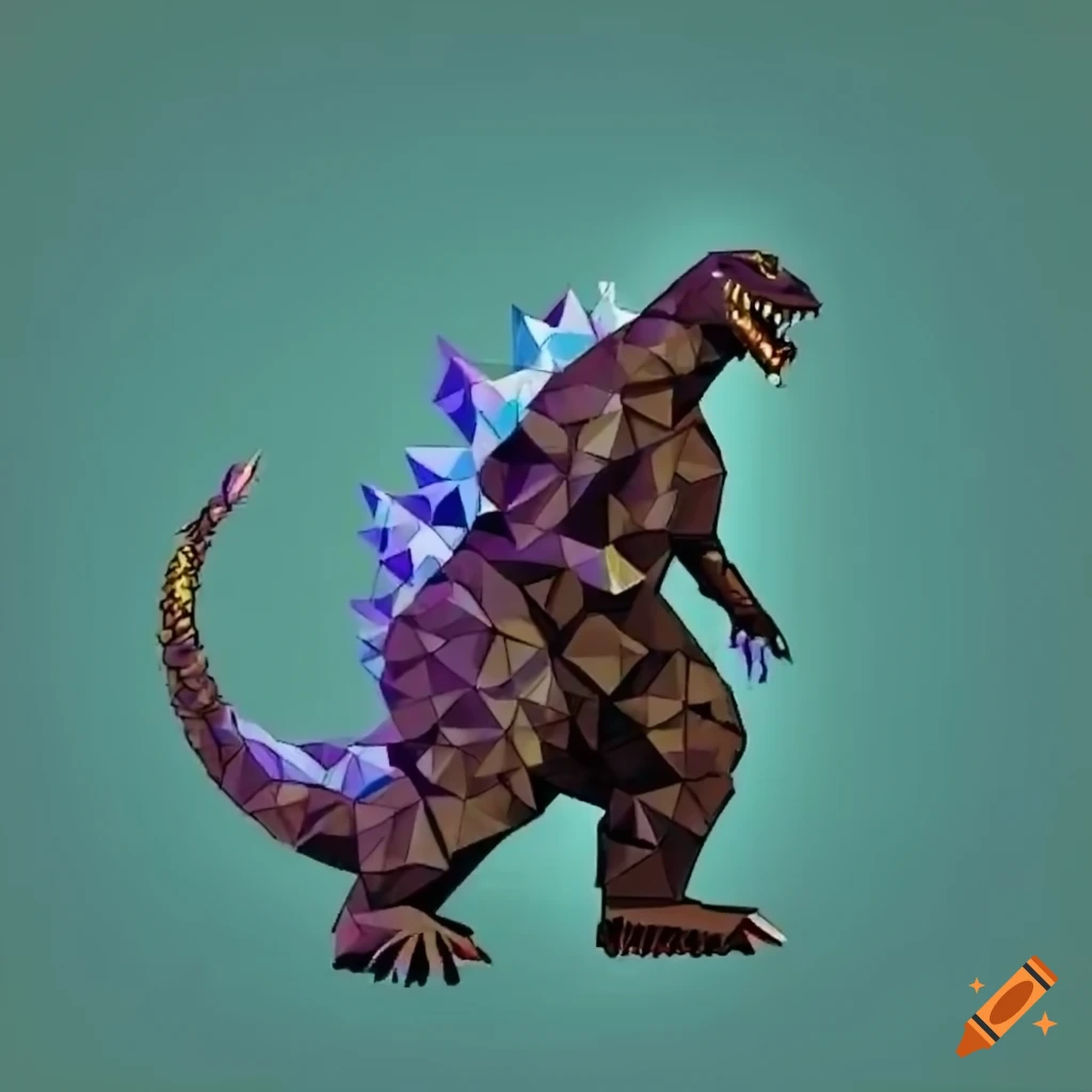Retro polygon legendary godzilla on Craiyon