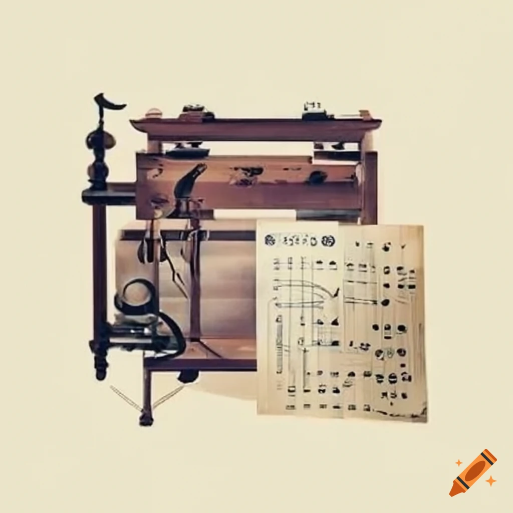 Printing press producing music sheets on Craiyon