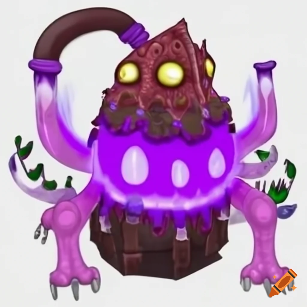 My singing monsters mechanical-crystal-poison monster on Craiyon