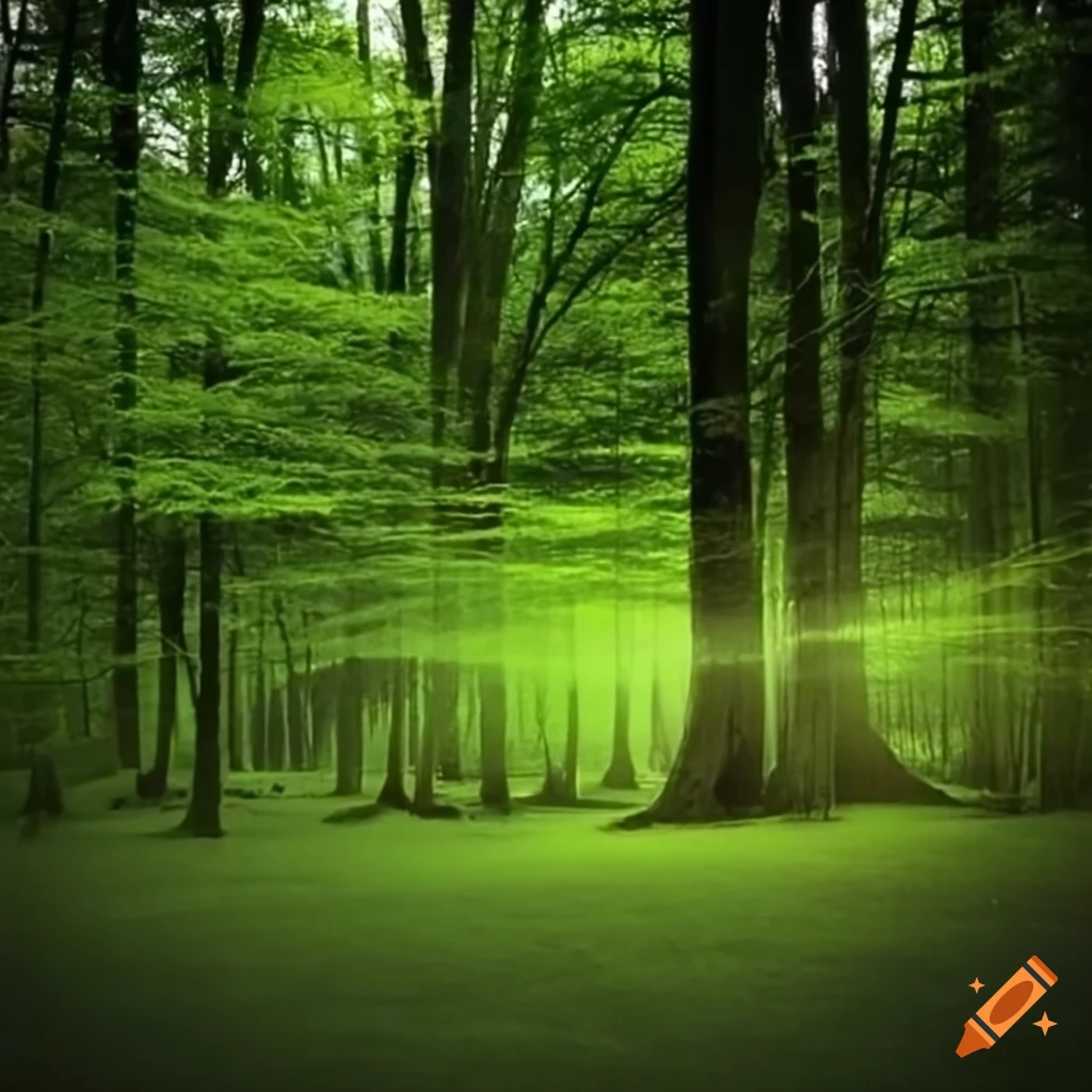 Inspirational green nature concept in darkness on Craiyon