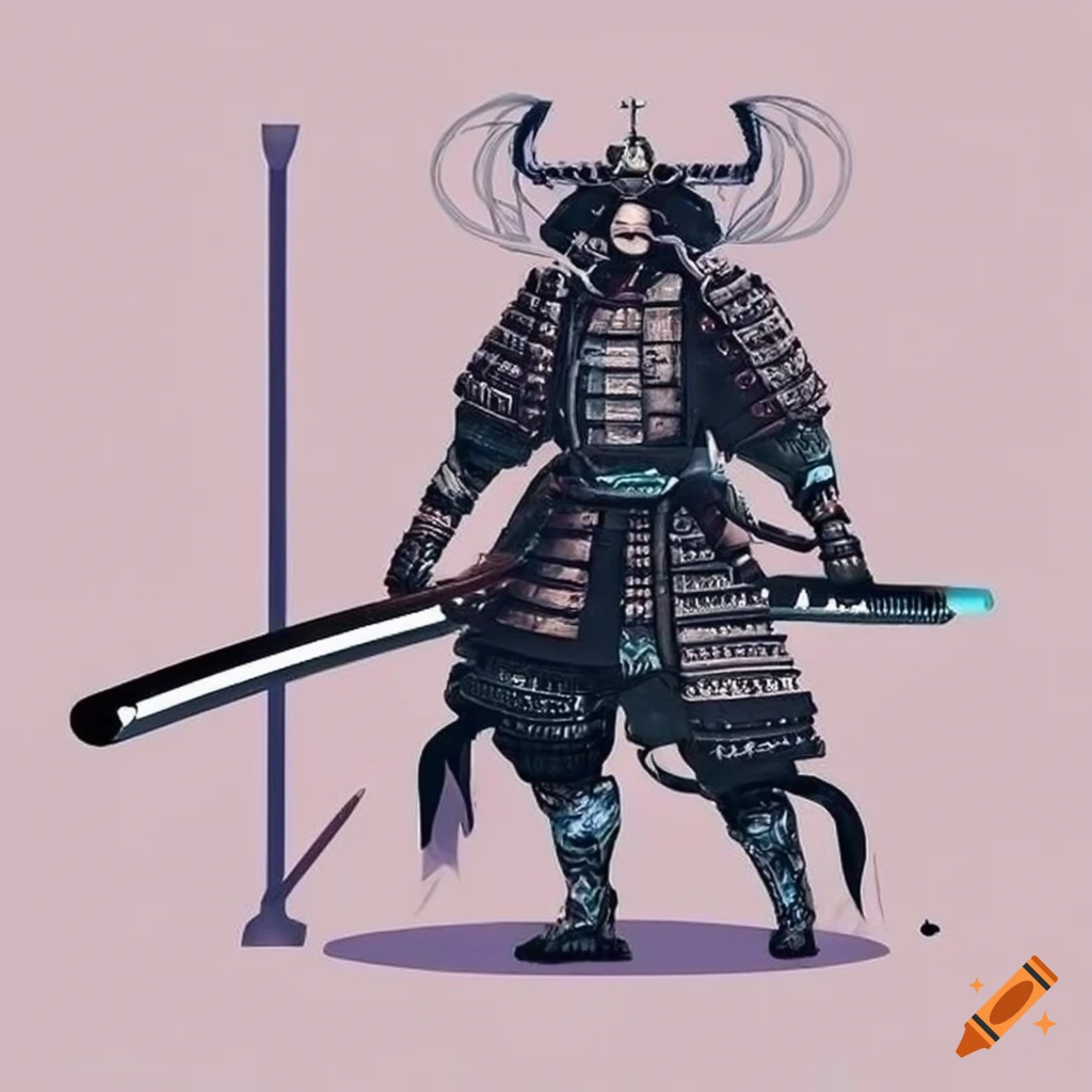 Futuristic samurai sword with cybernetic designs on Craiyon