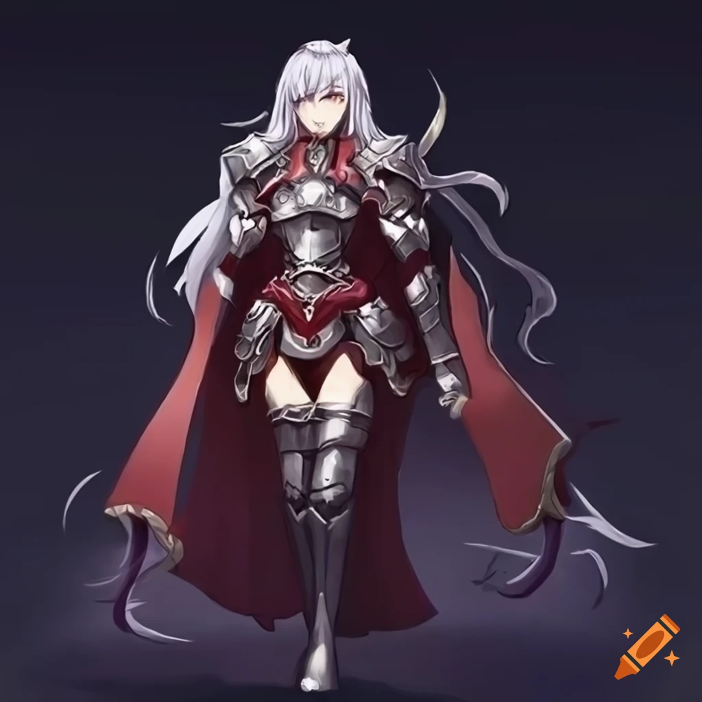 Anime demon politician in cleric armor on Craiyon