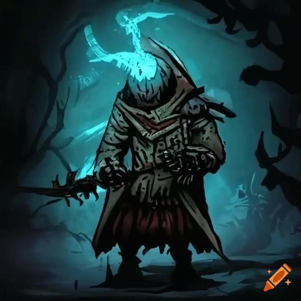 Ethereal spectral creature in Darkest Dungeon style on Craiyon