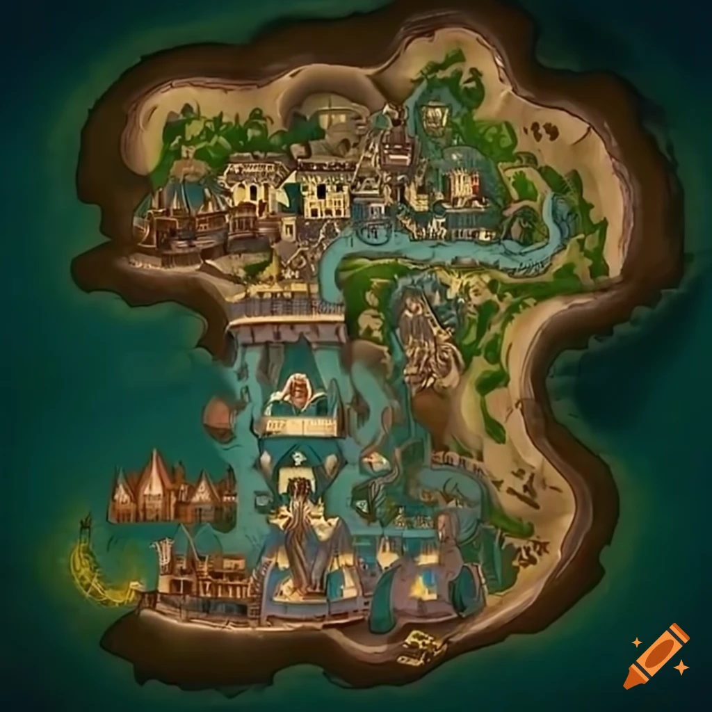 Harry potter theme park map on Craiyon