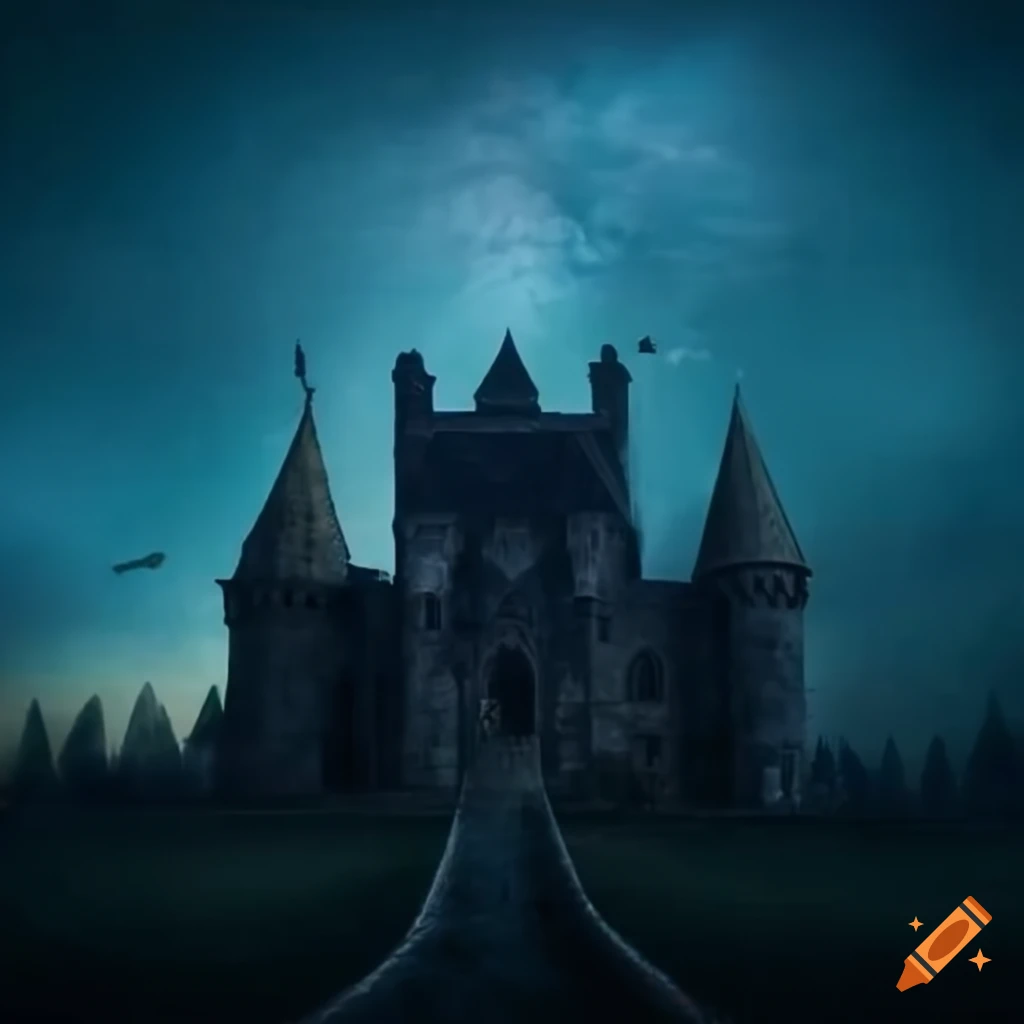 Medieval castle in a magical battle with mystical creatures on Craiyon