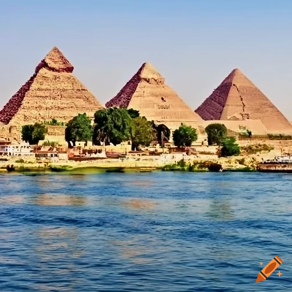 Luxurious nile river cruise passing by ancient egyptian temples and ...