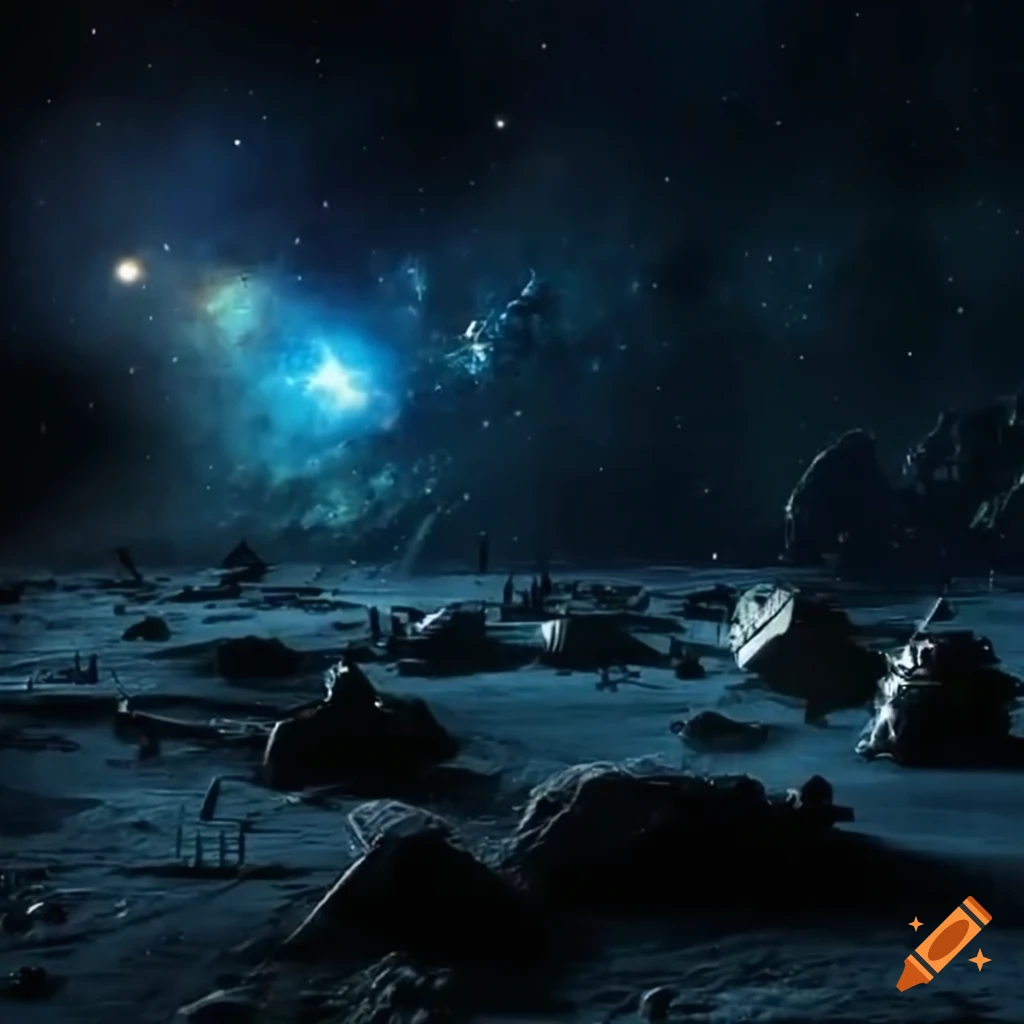 Science fiction space scene on Craiyon