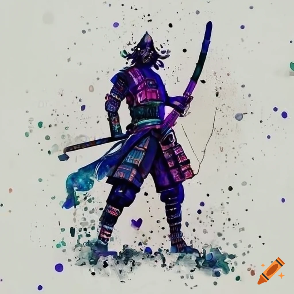 Futuristic samurai sword with cybernetic designs on Craiyon