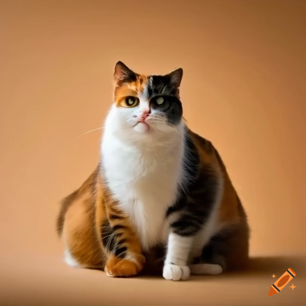 Beautiful calico cat with striking white and orange markings on Craiyon