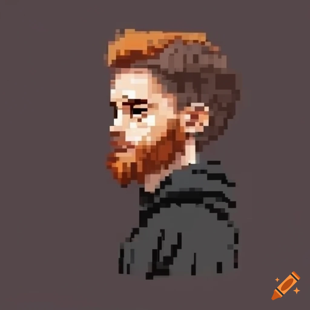 8-bit pixel art of a stylish young man in a black hoodie with dark ...