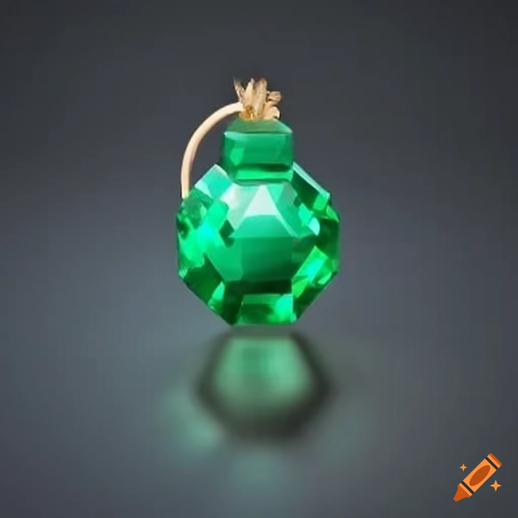 Emerald bomb with sharp edges on Craiyon