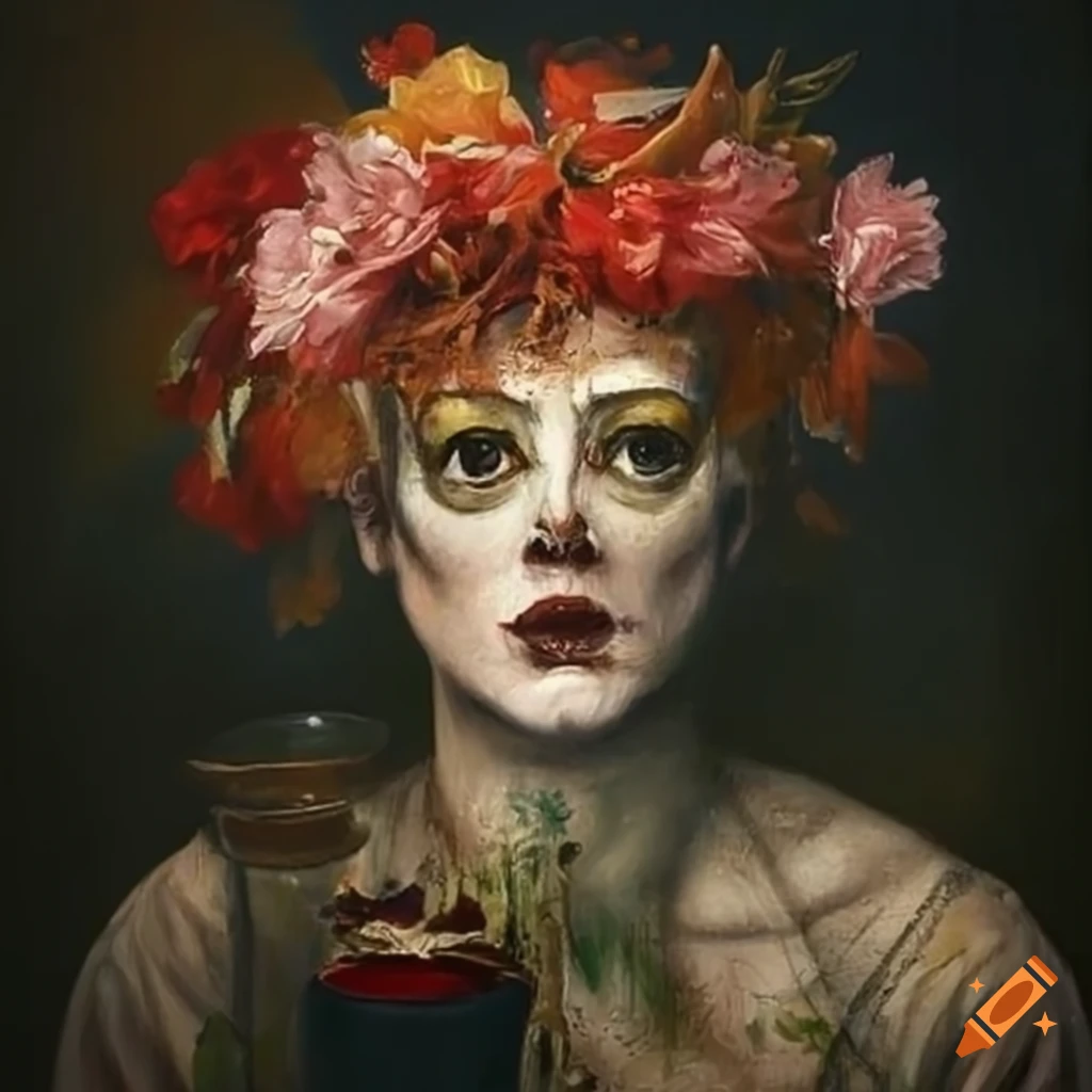 Horror flowers in a Manet-inspired painting by Stephen King on Craiyon