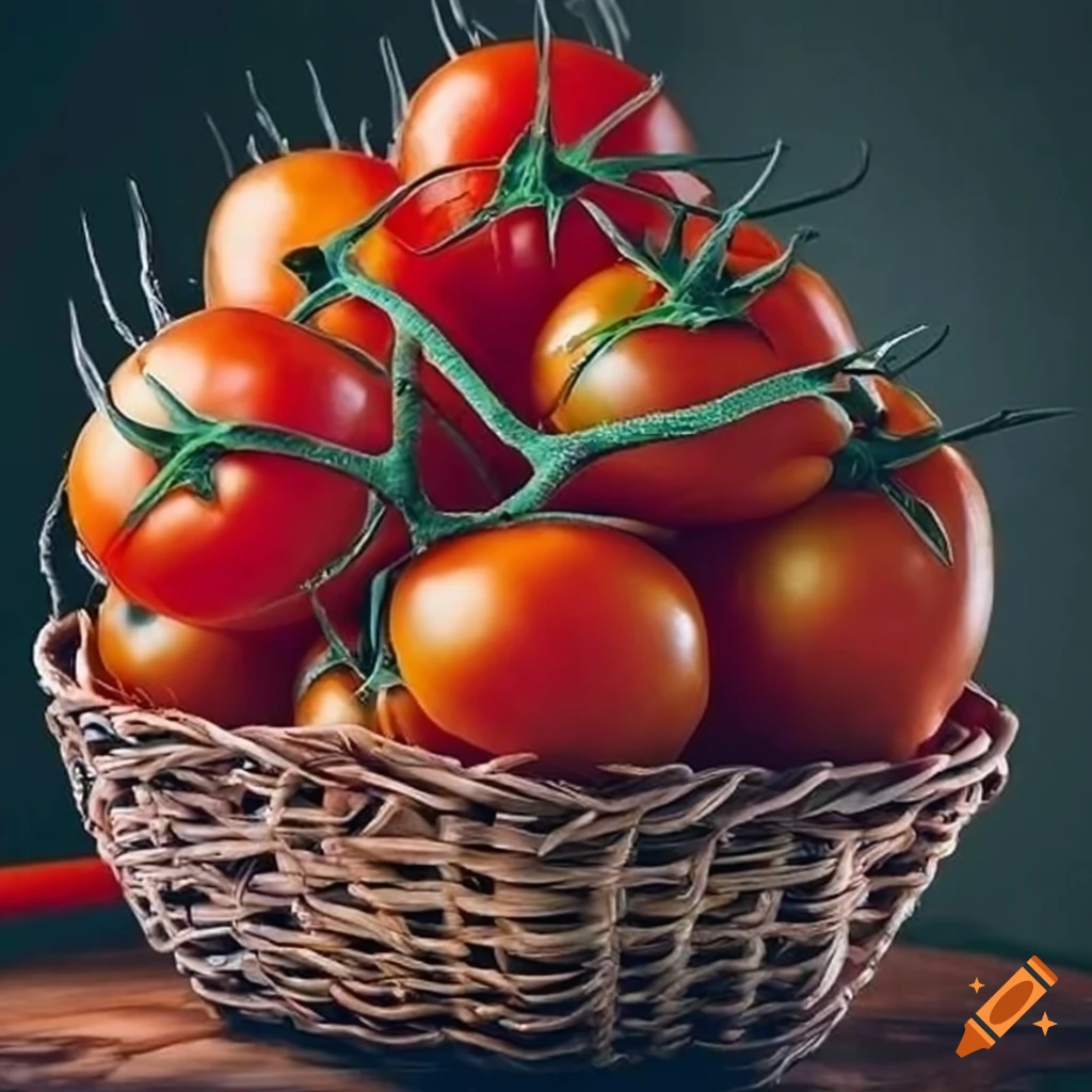 Basket of tomatoes on Craiyon
