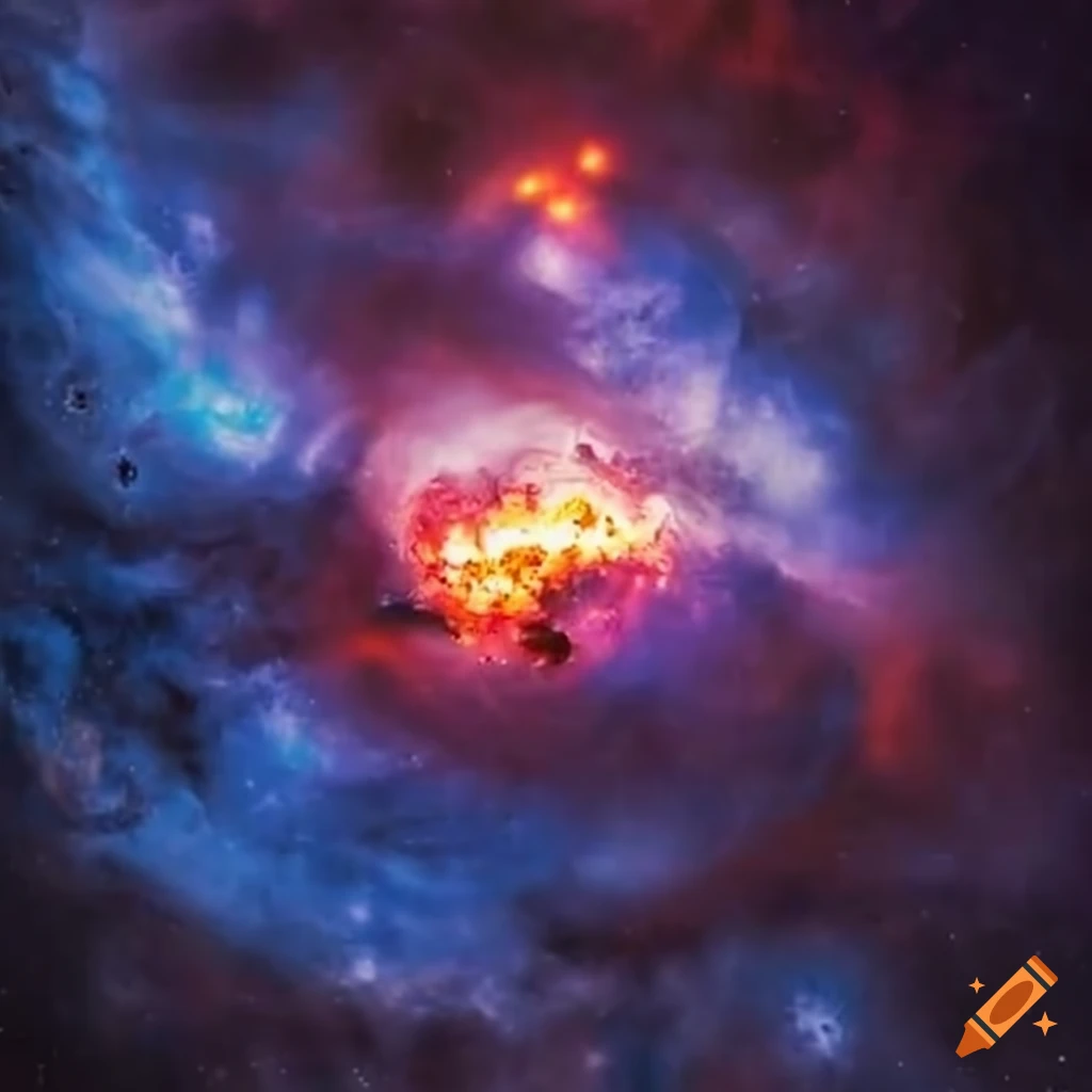 Explosion in outer space on Craiyon