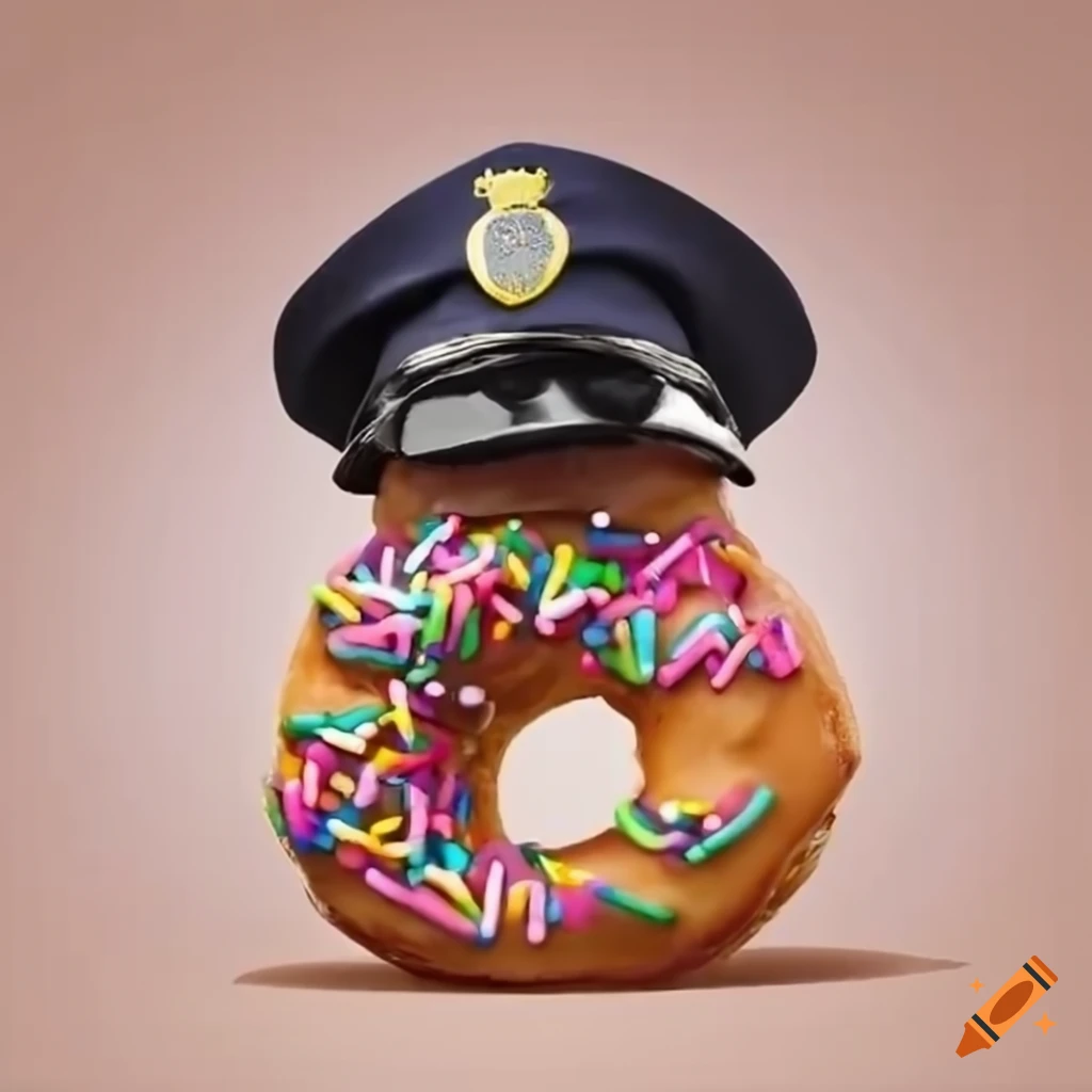 Police officer donut character on Craiyon