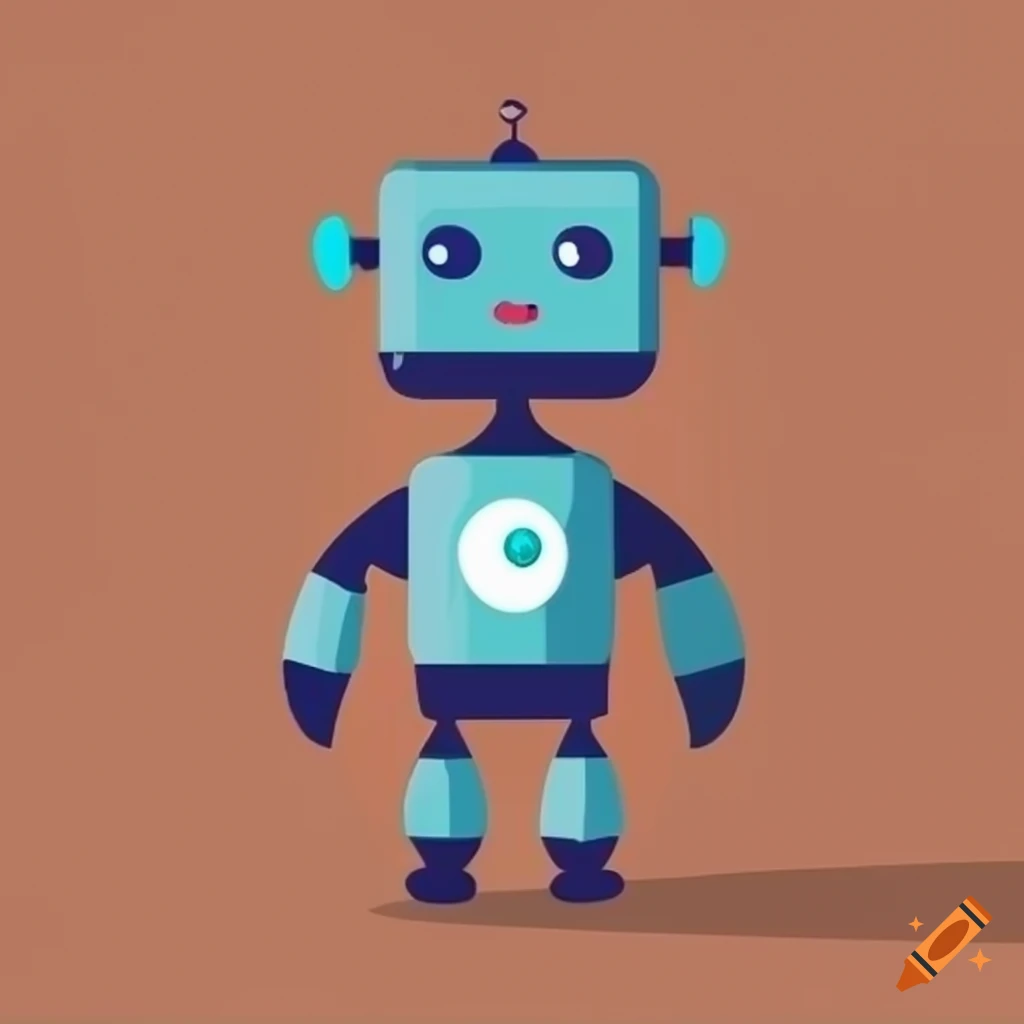 Cute robot in simple vector shapes with a minimalistic design on Craiyon