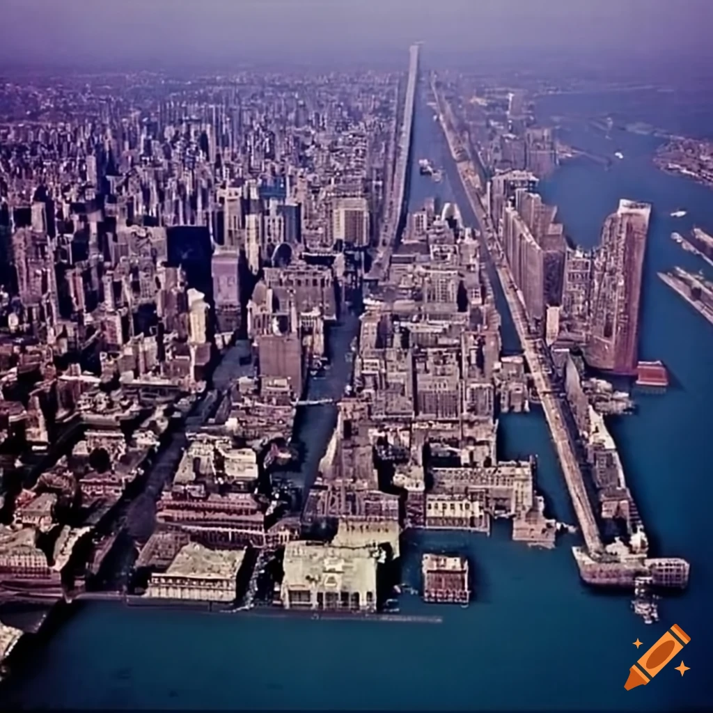 Aerial view of chicago in 1971 on Craiyon