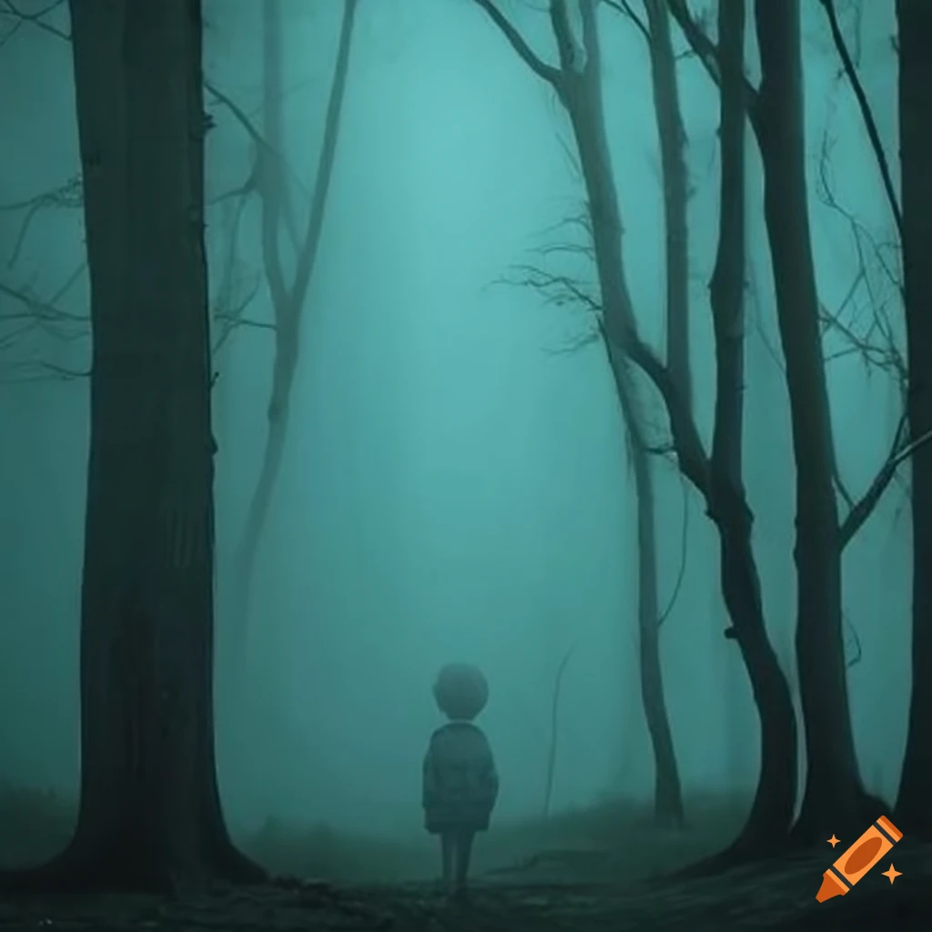 Foggy alien in the woods on Craiyon