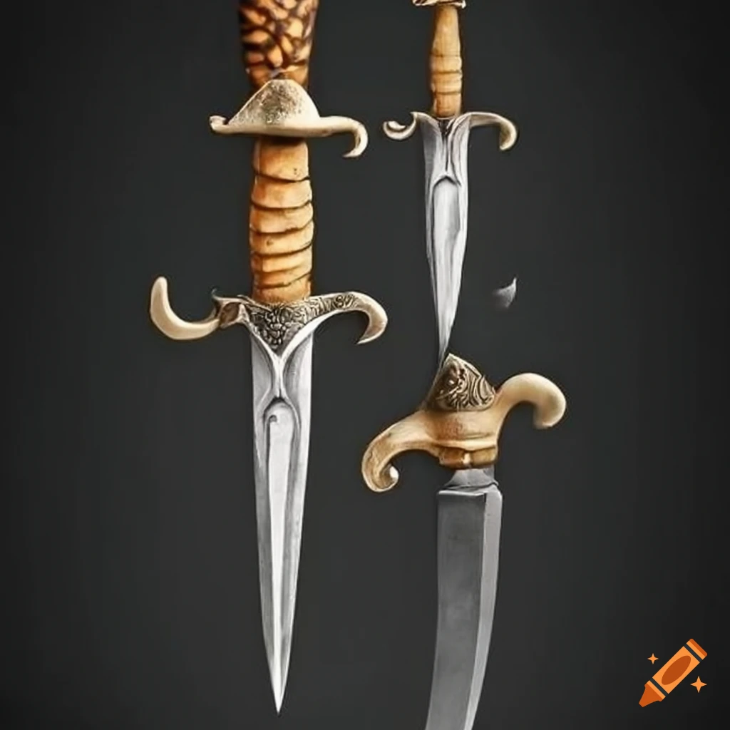 Bone dagger with bandaged hilt on Craiyon