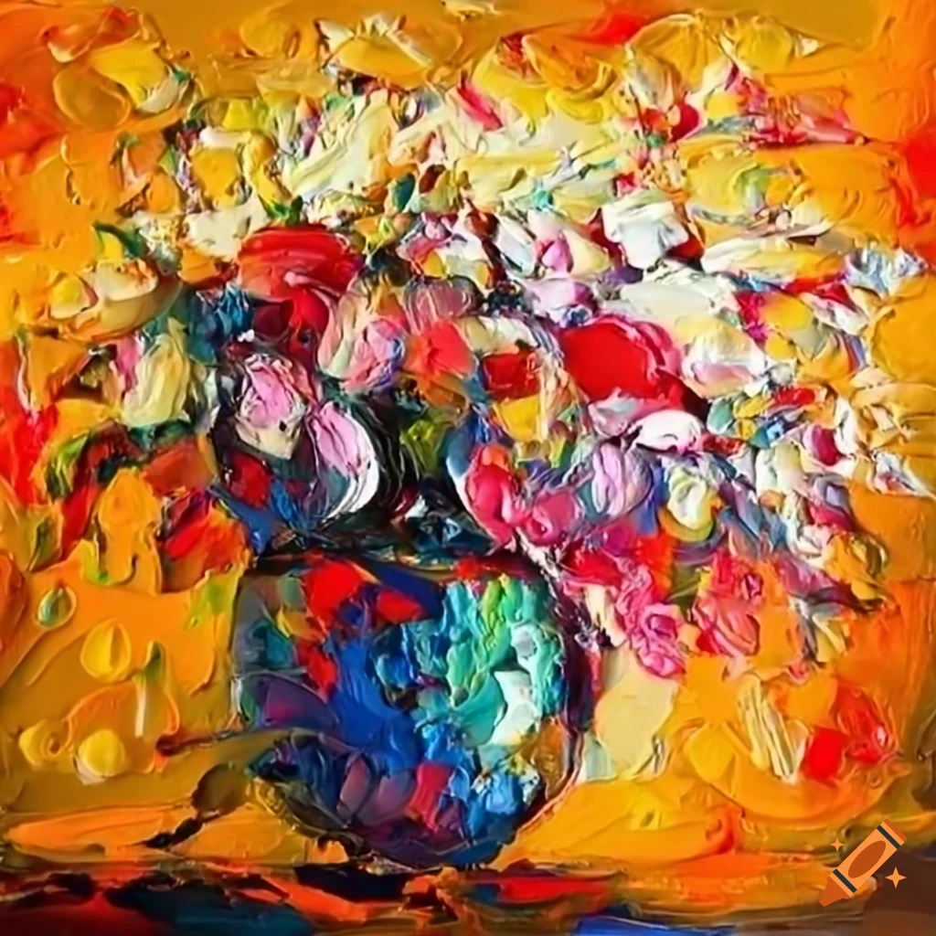 Vibrant impasto style painting inspired by leroy niemann on Craiyon