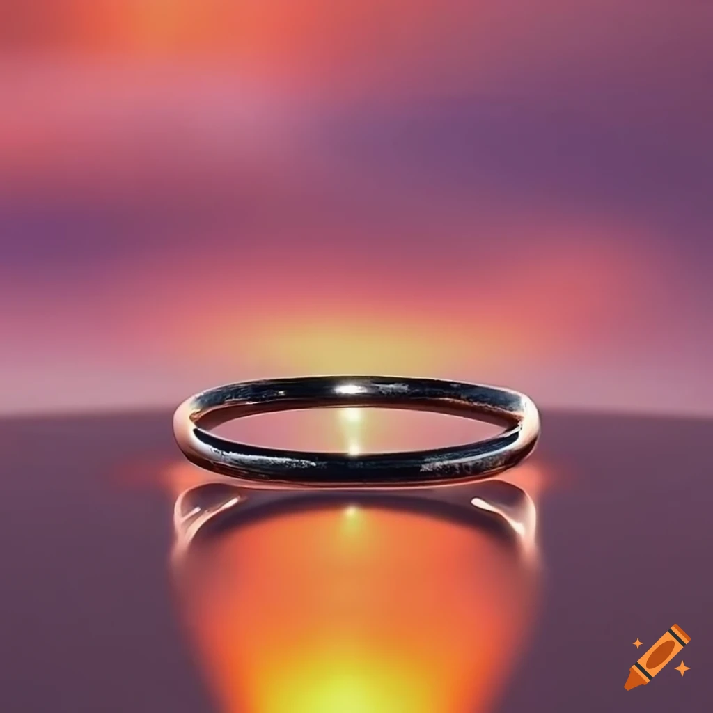 Wedding rings at sunset on Craiyon